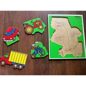 Playskool | Toys | Vintage Playskool Wooden Puzzle Things With Wheels ...